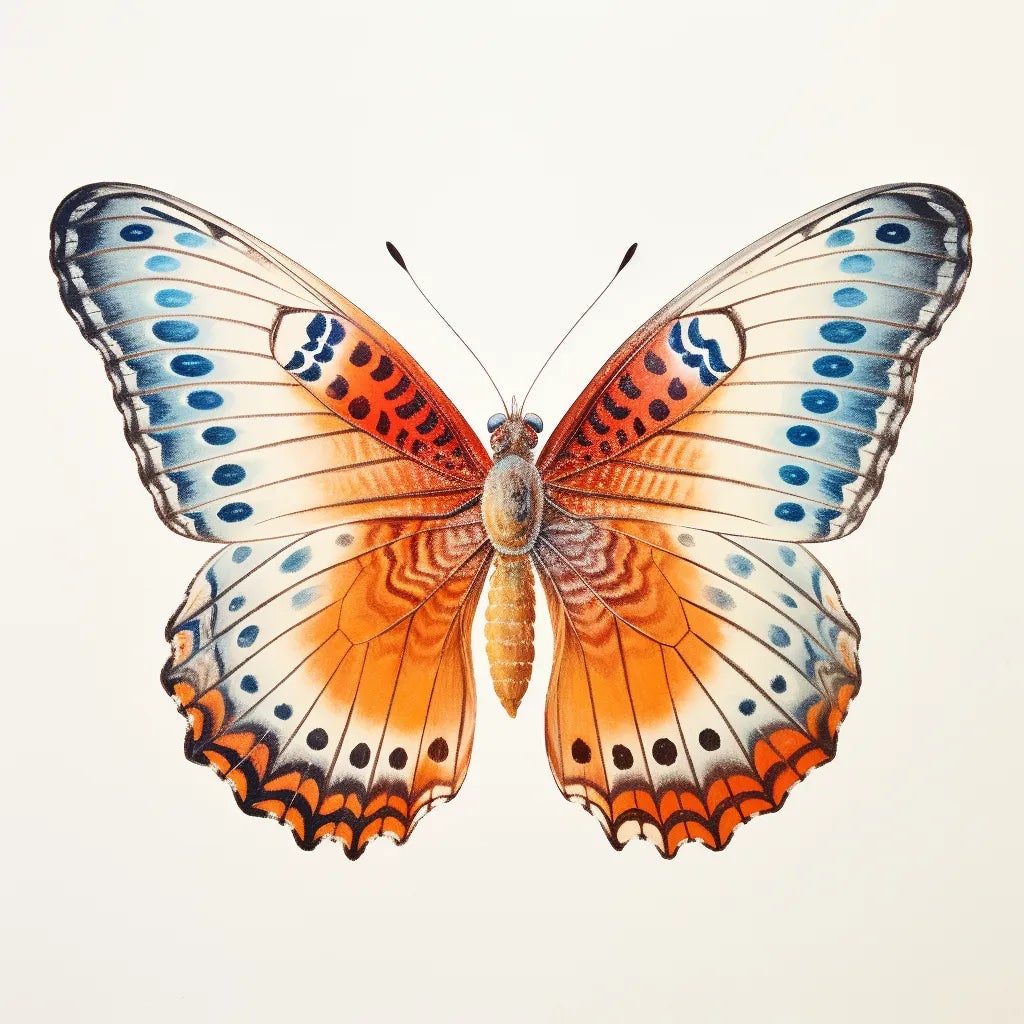 18" X 18" 'Butterfly' (2) - Original Botanical Fine Art Print, Unframed ...