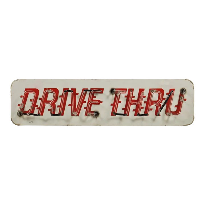 Authentic Vintage Drive Thru Neon Sign | Chairish