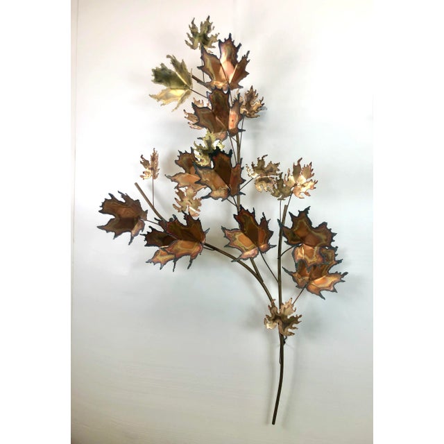 1971 Copper Maple Leaf Sculpture by C Jere | Chairish