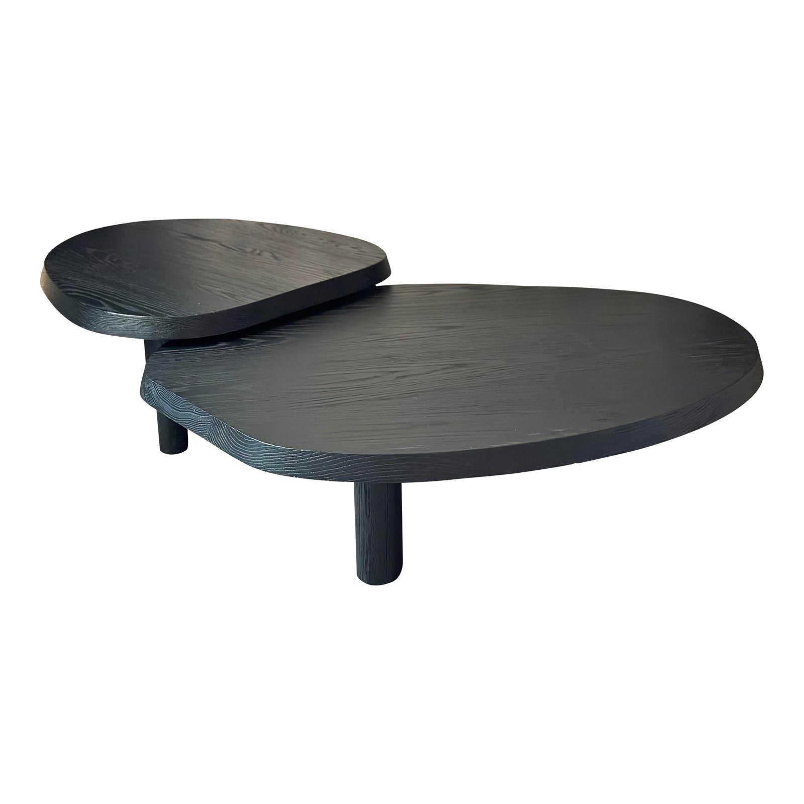 Organic Freeform "Ebony" Charred Red Oak Wood Nesting Coffee Tables ...