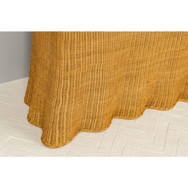 1970s Woven Wicker Console Table | Chairish