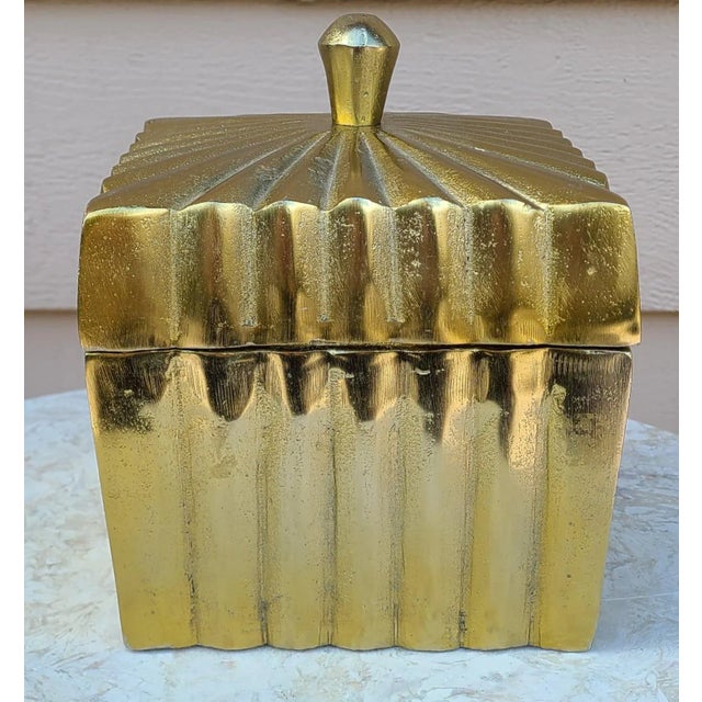 Estate Gold Tone Metal Lidded Box by Tozai Home | Chairish