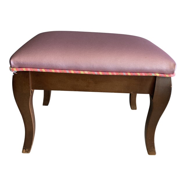 1960s Vintage Pink Petite Footstool | Chairish
