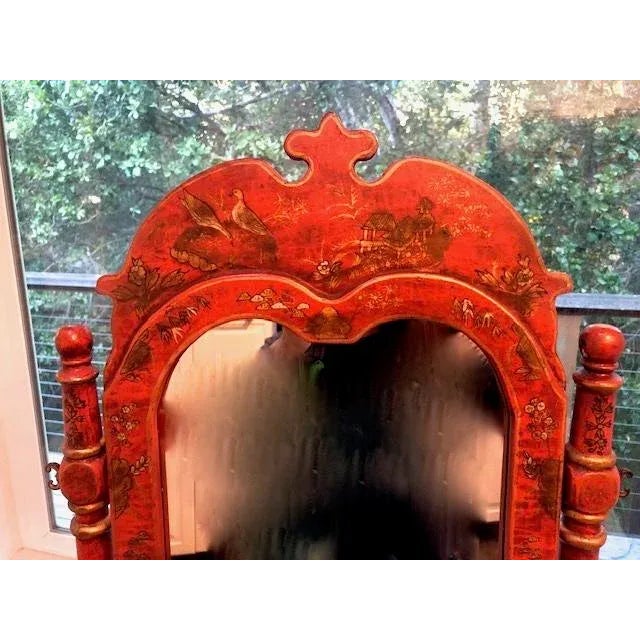 English Chinoiserie Table Mirror Slant Top Front | Chairish