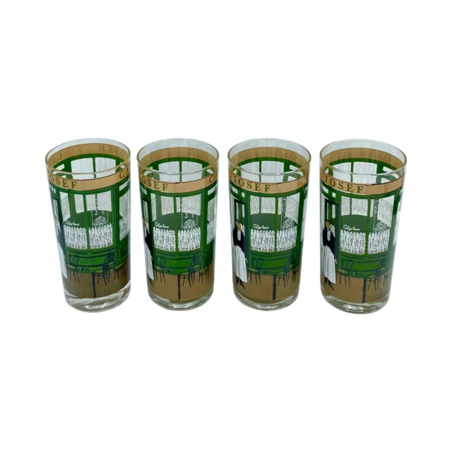 Vintage Cera Cafe Josef French Waiter Barware Highball Cocktail Glasses ...