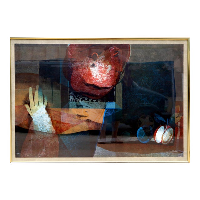 Figure With Gloves and Apple, Sunol Alvar Lithograph, Signed in Pencil ...