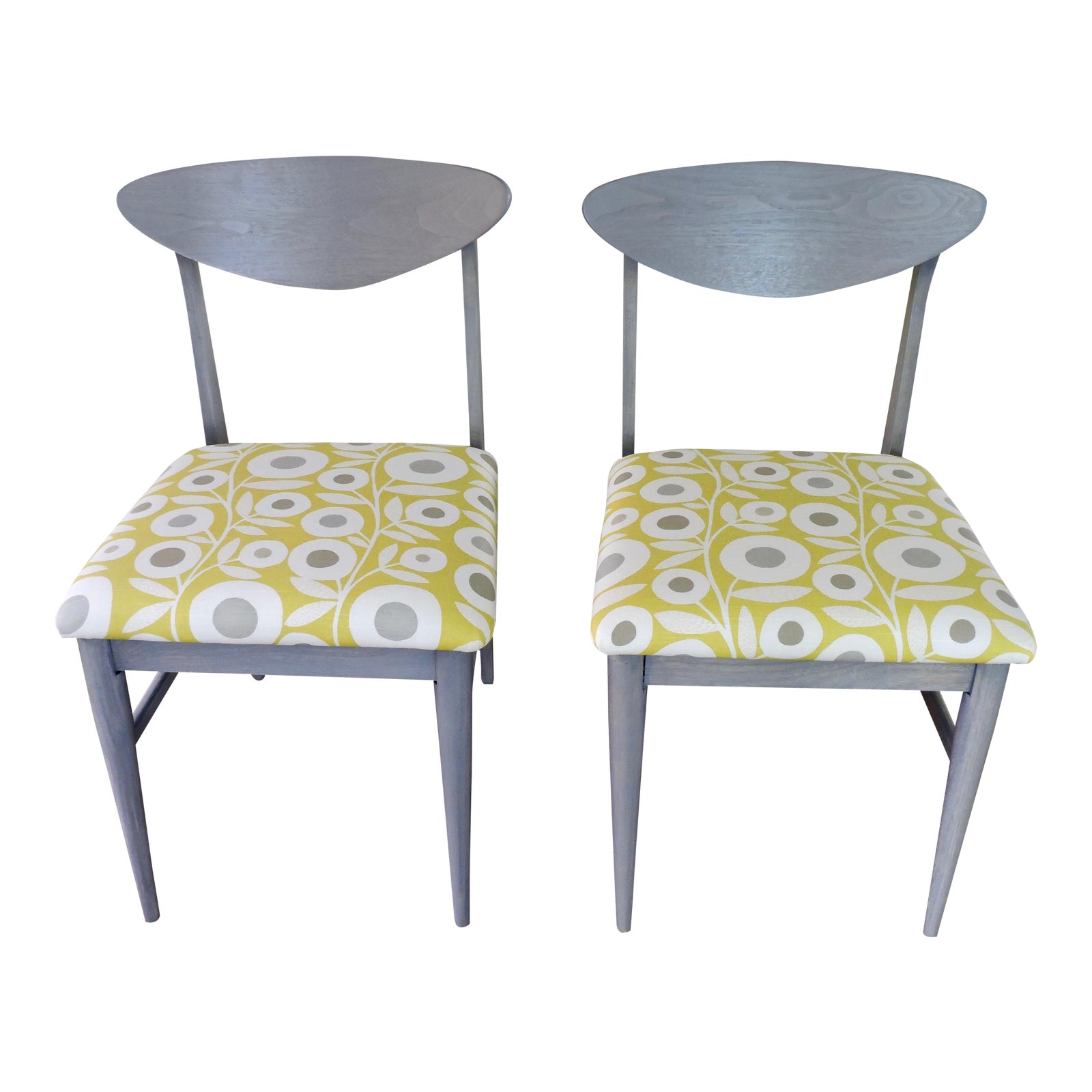 Bassett Mid-Century Modern Retro Pattern Fabric Upholstered Dining ...