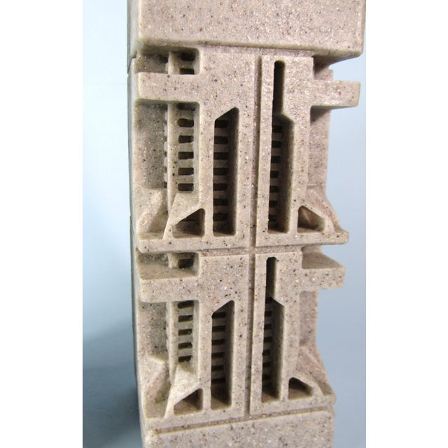 Late 20th Century Frank Lloyd Wright Style Textile Block Architectural ...