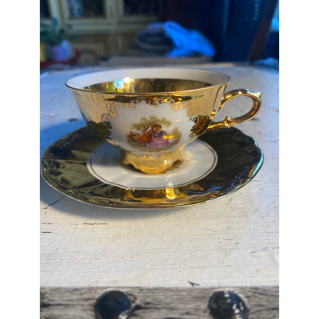 1950s Stw Bavaria Germany Courting Couple Demitasse Tea Cups & Saucers ...