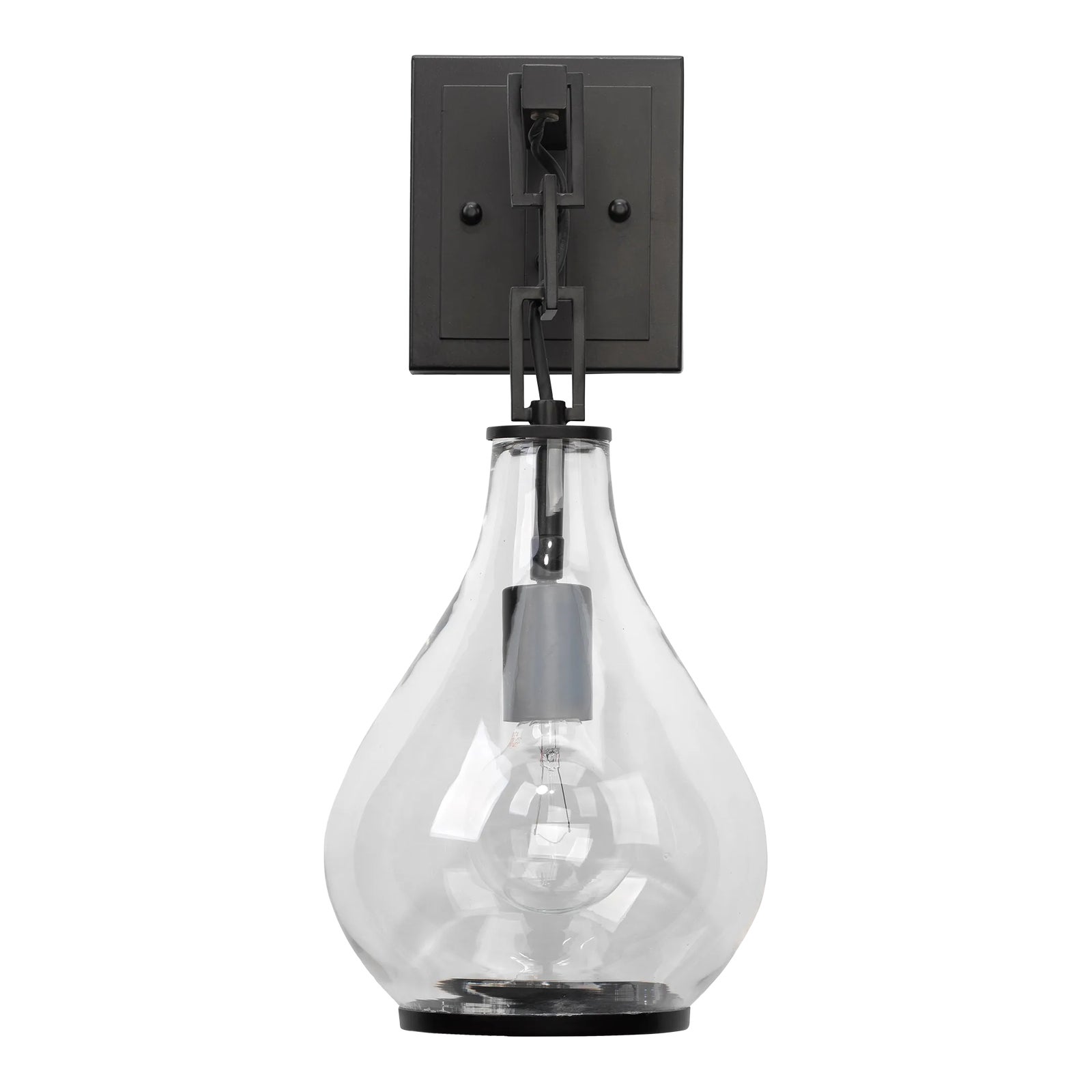 Jamie Young Tear Drop Wall Sconce in Oil Rubbed Bronze & Clear Glass ...