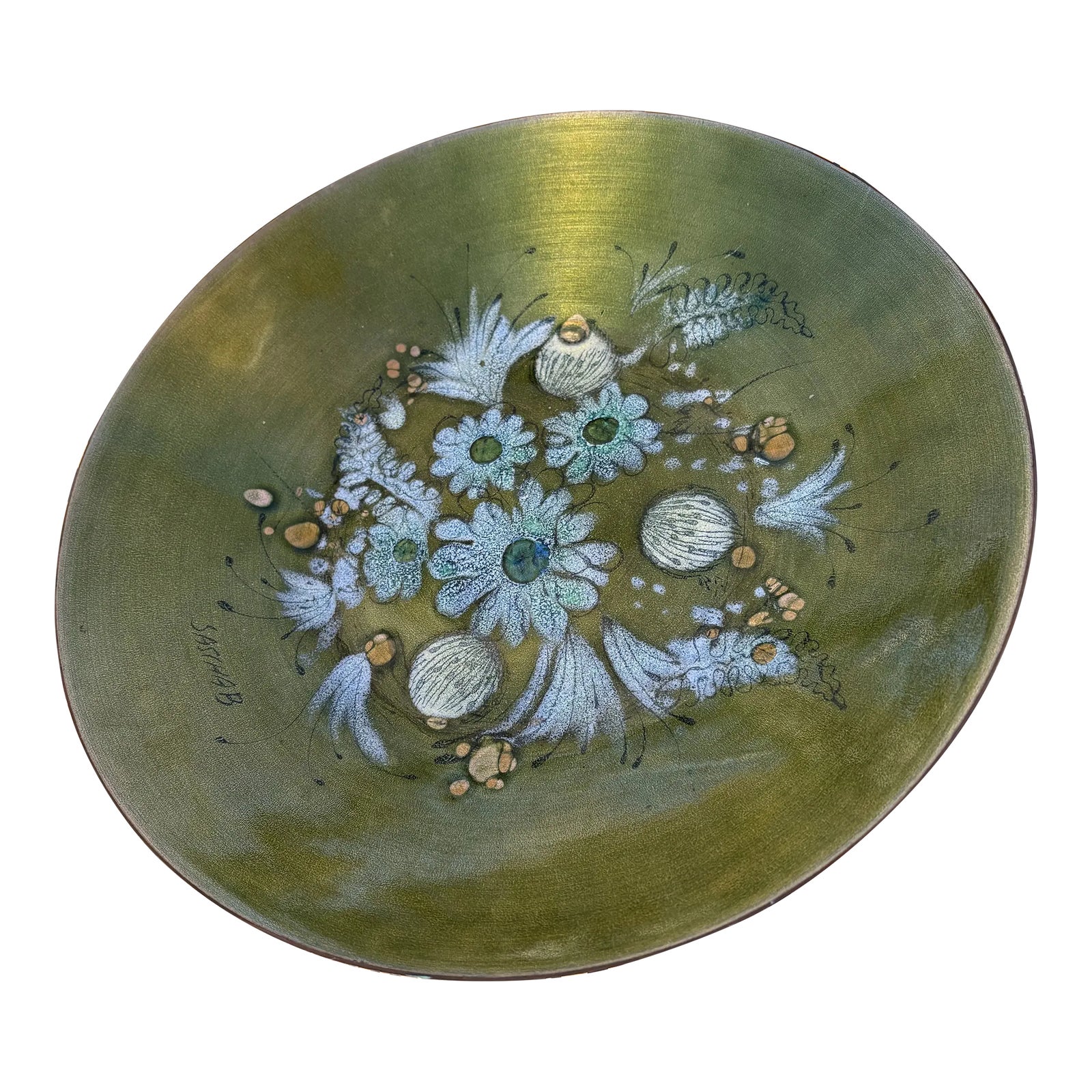 Mid Century Sasha Brastoff Enamel on Copper Tray | Chairish