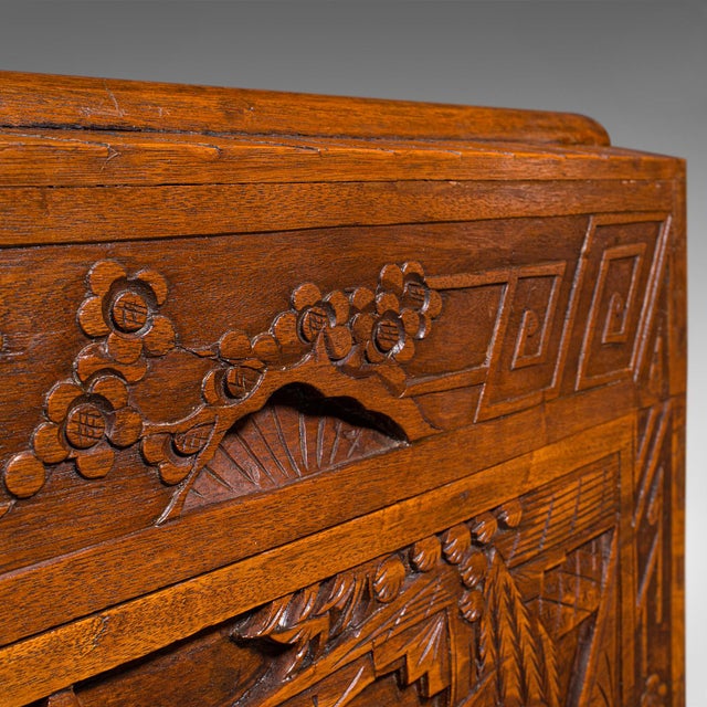 1940's Vintage Decorative Carved Chest | Chairish