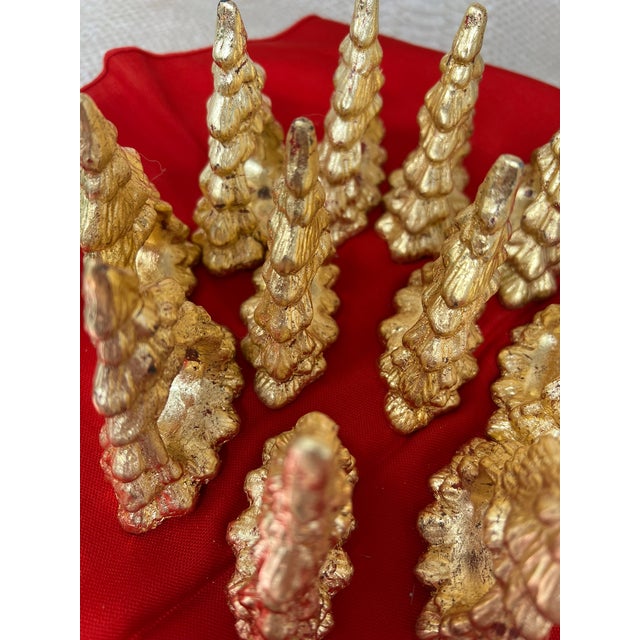 Vintage Hand Gilded Distressed Gold Leaf Ceramic Christmas Tree Napkin ...
