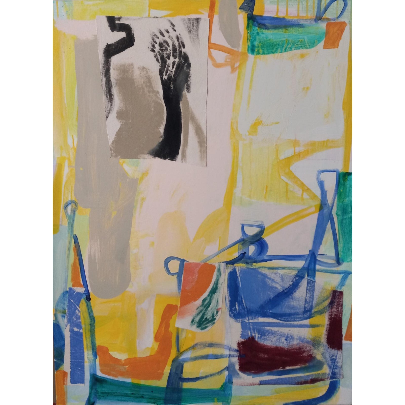 "How Curious" Abstract Acrylic Painting Collage On Canvas by Andrew ...