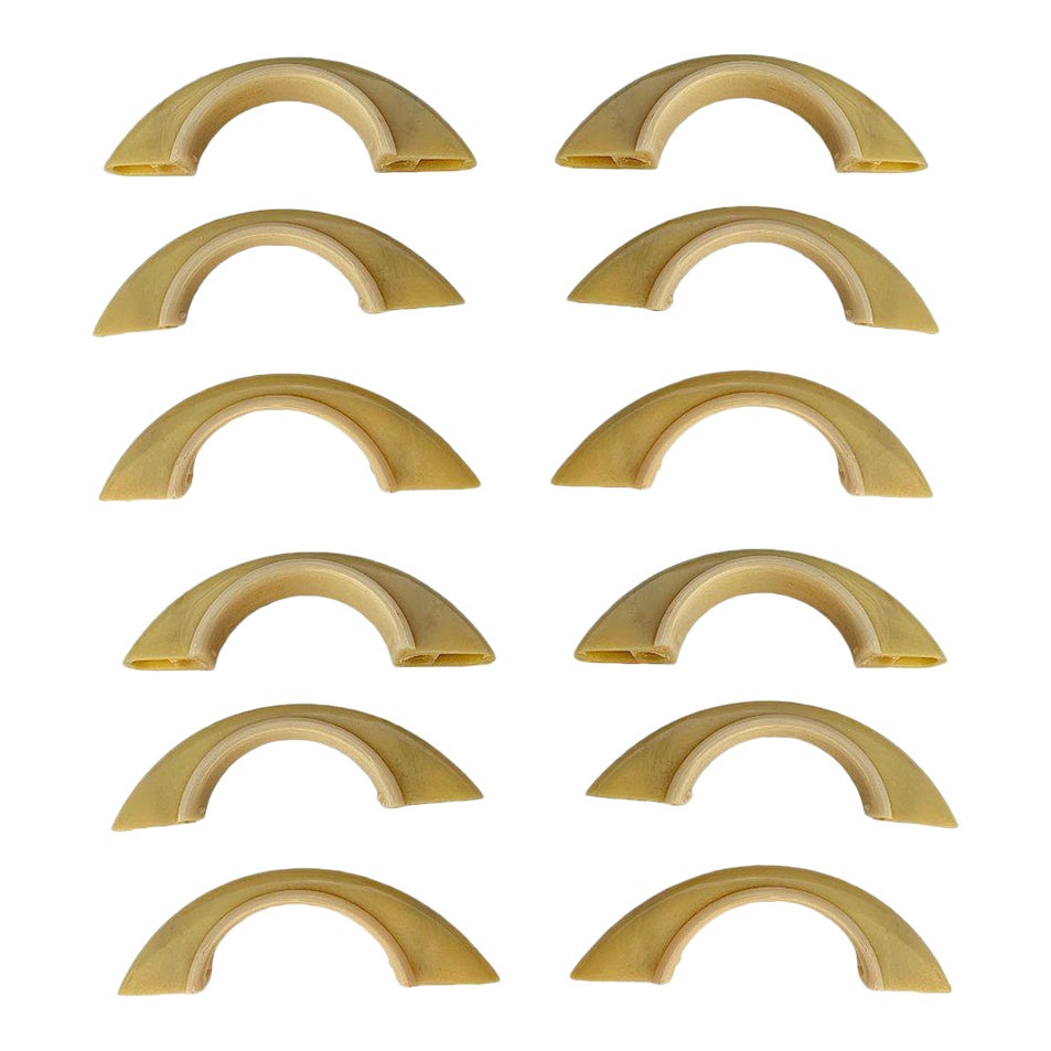 Mid Century Creme & Ivory Trim Bakelite Bridge Drawer Pulls Set of 12 ...