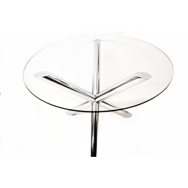 1970s Attributed to Renato Zevi Design for Roche Bobois France Table in Chrome and Glass | Chairish