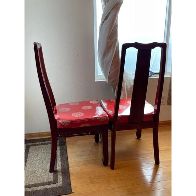 Nine Piece Chinese Oval Dining Table With a Set of Eight Side Chairs ...