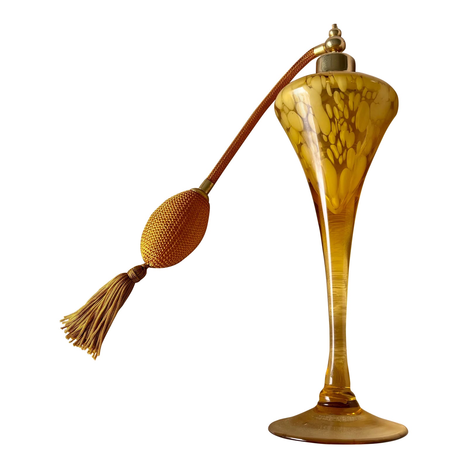 Vintage Art Deco Style Italian Murano Spotted Perfume Bottle With Clear ...