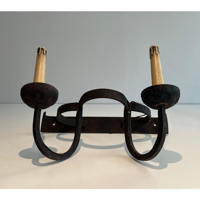 Wrought Iron Clover Type Wall Lamps. French Work. Circa 1950 - Set of 4 ...