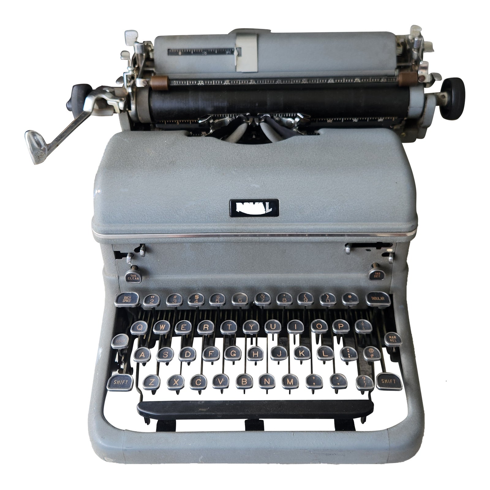 Vintage Royal Manual Typewriter in Gray Metal, Made in Usa | Chairish
