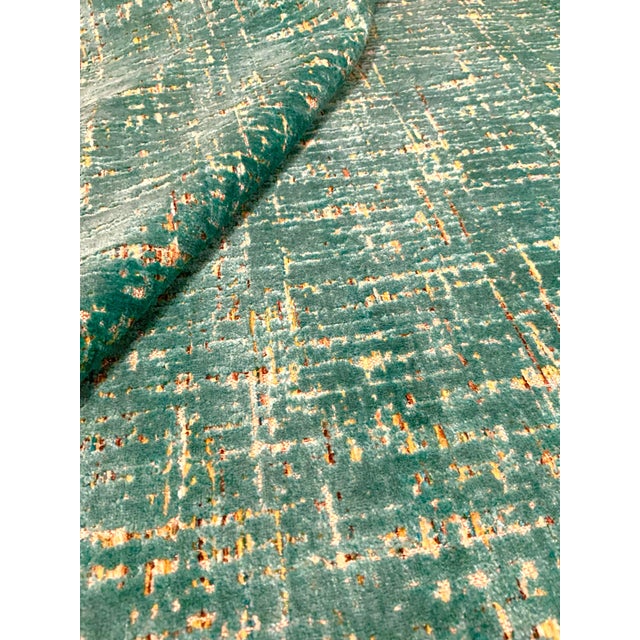 Square Feathers - Vagabond Teal Abstract Modern Burnout Velvet Designer ...