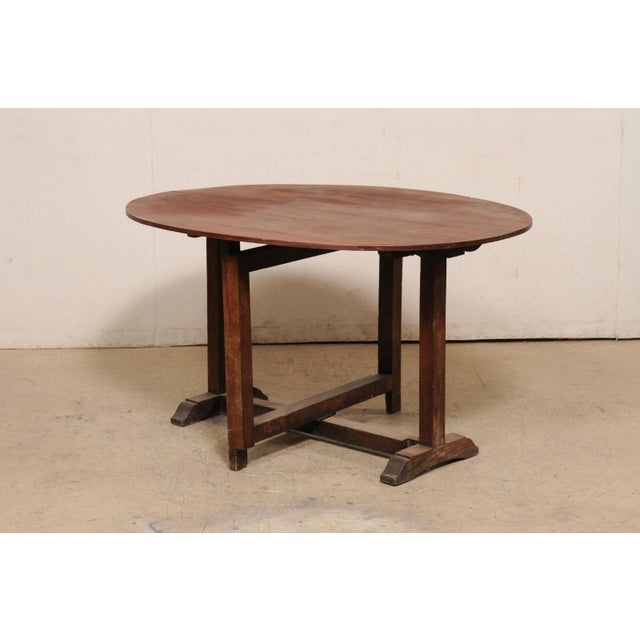Early 20th Century Antique French Vintner's Table, Oval-Shaped | Chairish