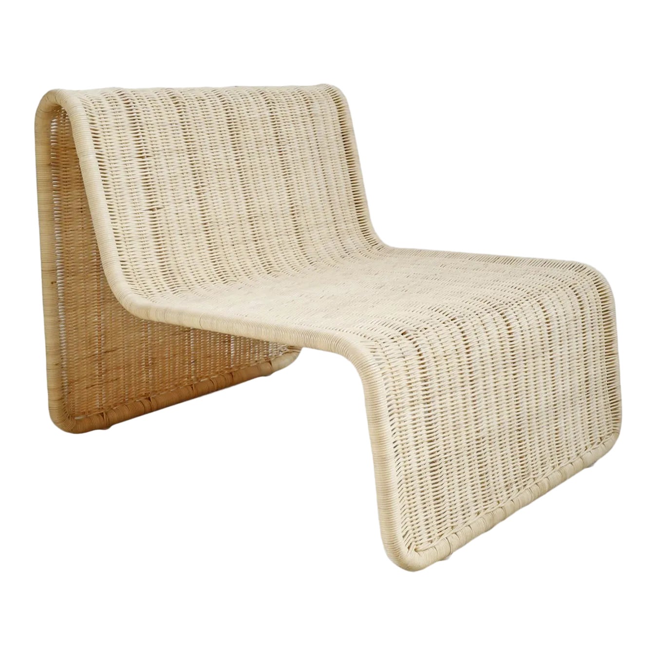 Modern Raw Wicker Wide Chair | Chairish