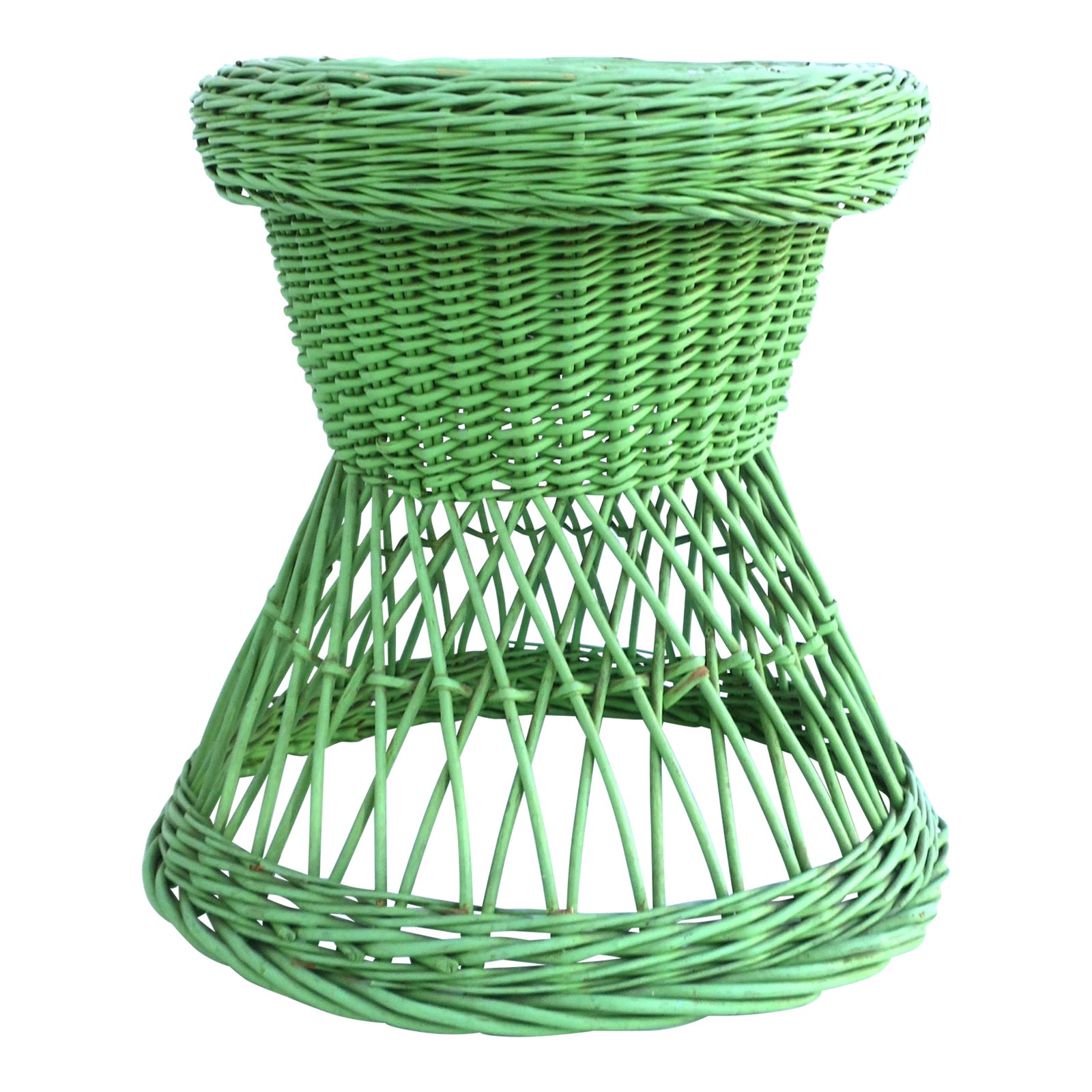 Wicker Stool or Drinks Table | Chairish