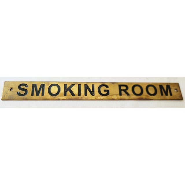 1950s Vintage Brass "Smoking Room" Sign | Chairish
