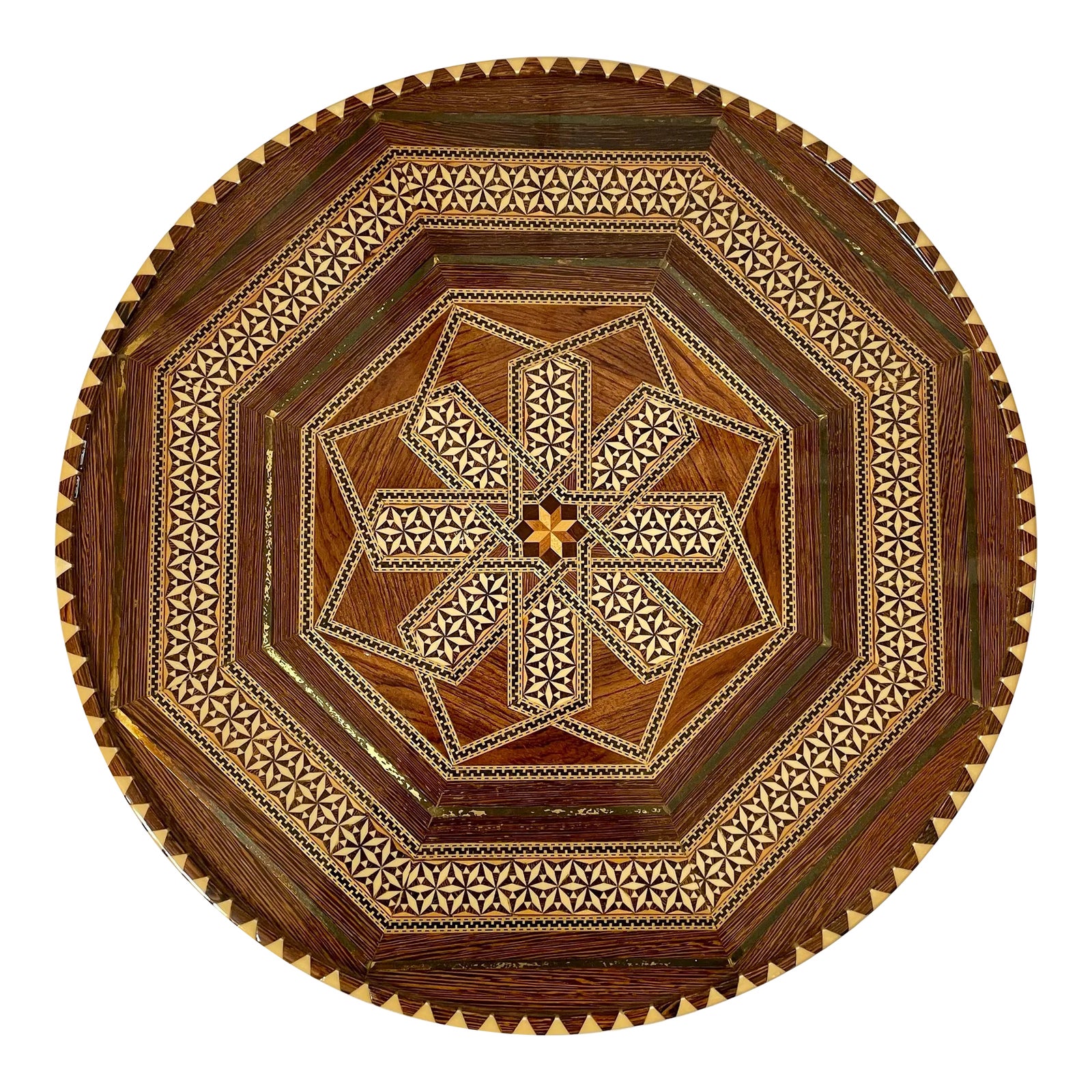 Vintage Exotic Wood Marquetry Drinks Tray Mini-Mosaic Byzantine | Chairish
