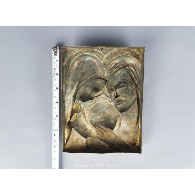 Antique Gilt Metal Holy Family Joseph Virgin Mary and Jesus Wall ...