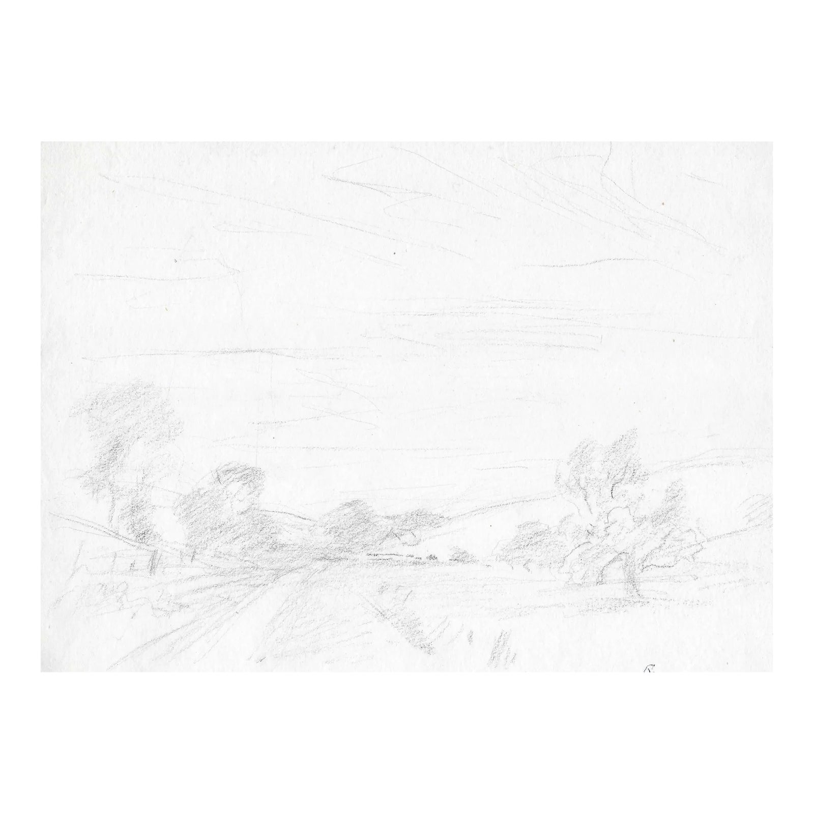1920s Eliot Clark Impressionist Landscape Drawing | Chairish