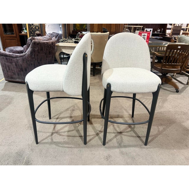 Arhaus White Bar Stools | Chairish