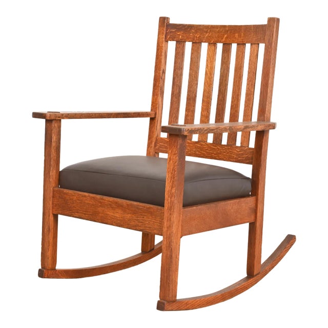 Stickley Brothers Antique Mission Oak Arts Crafts Rocking Chair Circa 1900 Chairish