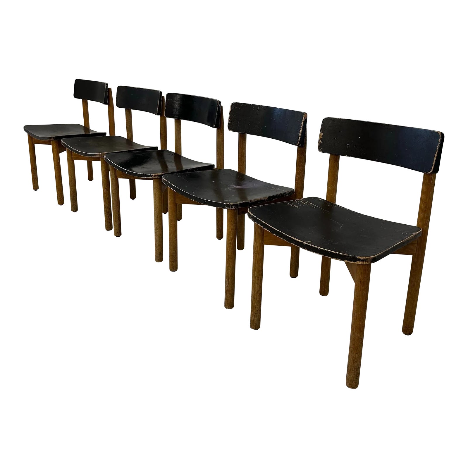 Set of 5 Mid Century Modern Gunlocke Chairs | Chairish