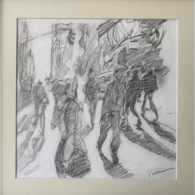 Original Drawing "Figures Time Square New York “ by Tom Christopher ...