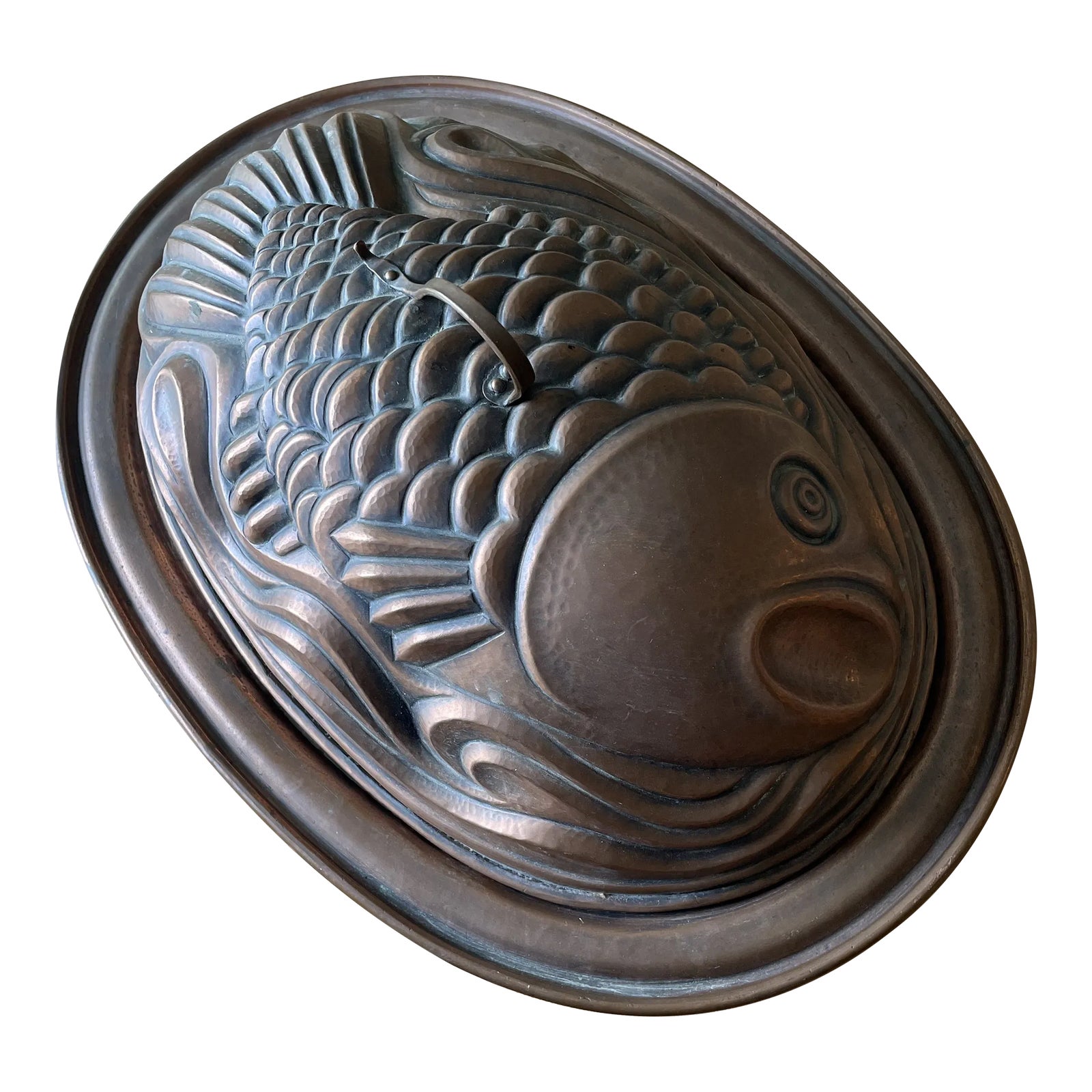 Early 21st Century Navarini Bottega Copper Fish Platter | Chairish