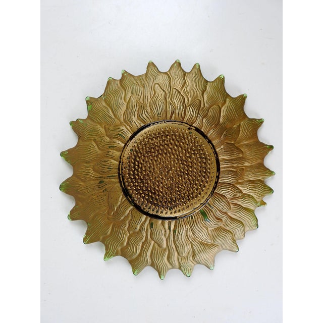 Antique Painted Goofus Glass Sunflower Plate | Chairish