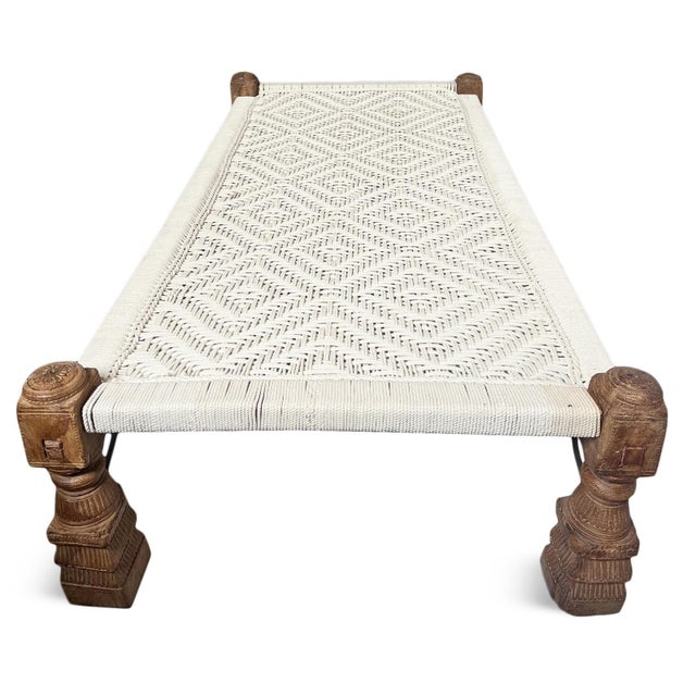 White Charpai Rope Bed | Chairish
