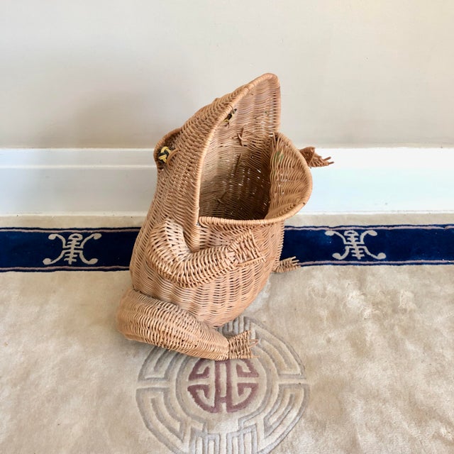 Mid Century Wicker Frog Basket | Chairish