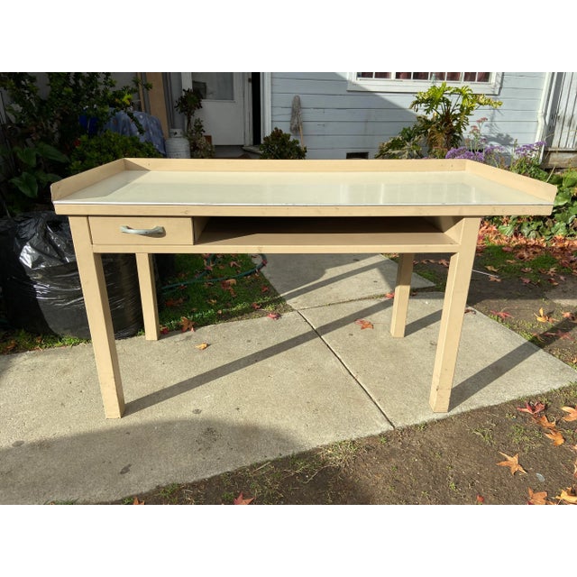 1980s Vintage Industrial Lab Metal Desk Table | Chairish