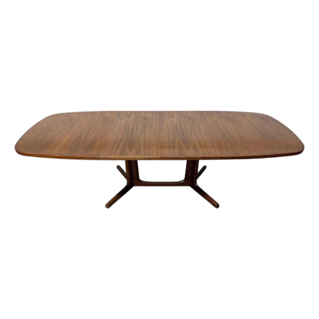 Mid-Century Danish Modern Oval Walnut Dining Table | Chairish