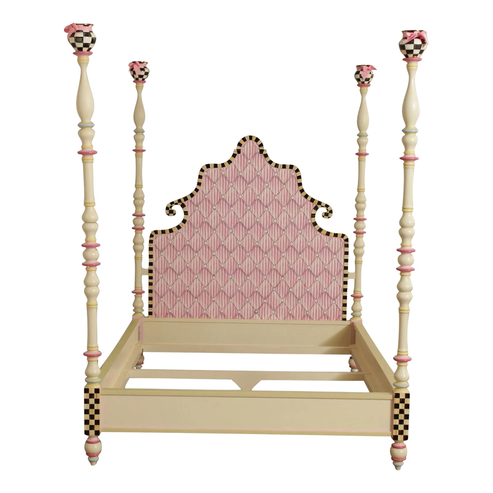 Mackenzie Childs 'Rosie Sweet' Full-Size Poster Bed | Chairish