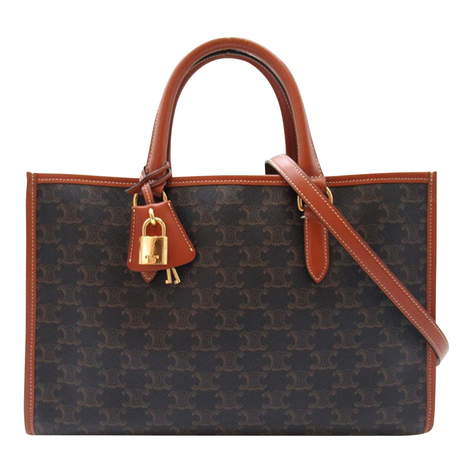 Celine Mini Triomphe Horizontal Cabas Satchel | Chairish