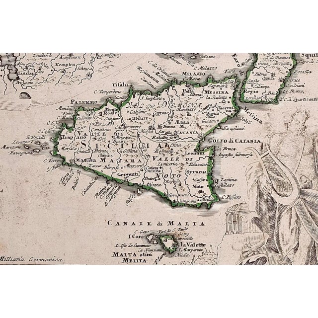 Hand-Colored 18th Century Homann Map of the Danube, Italy, Greece ...