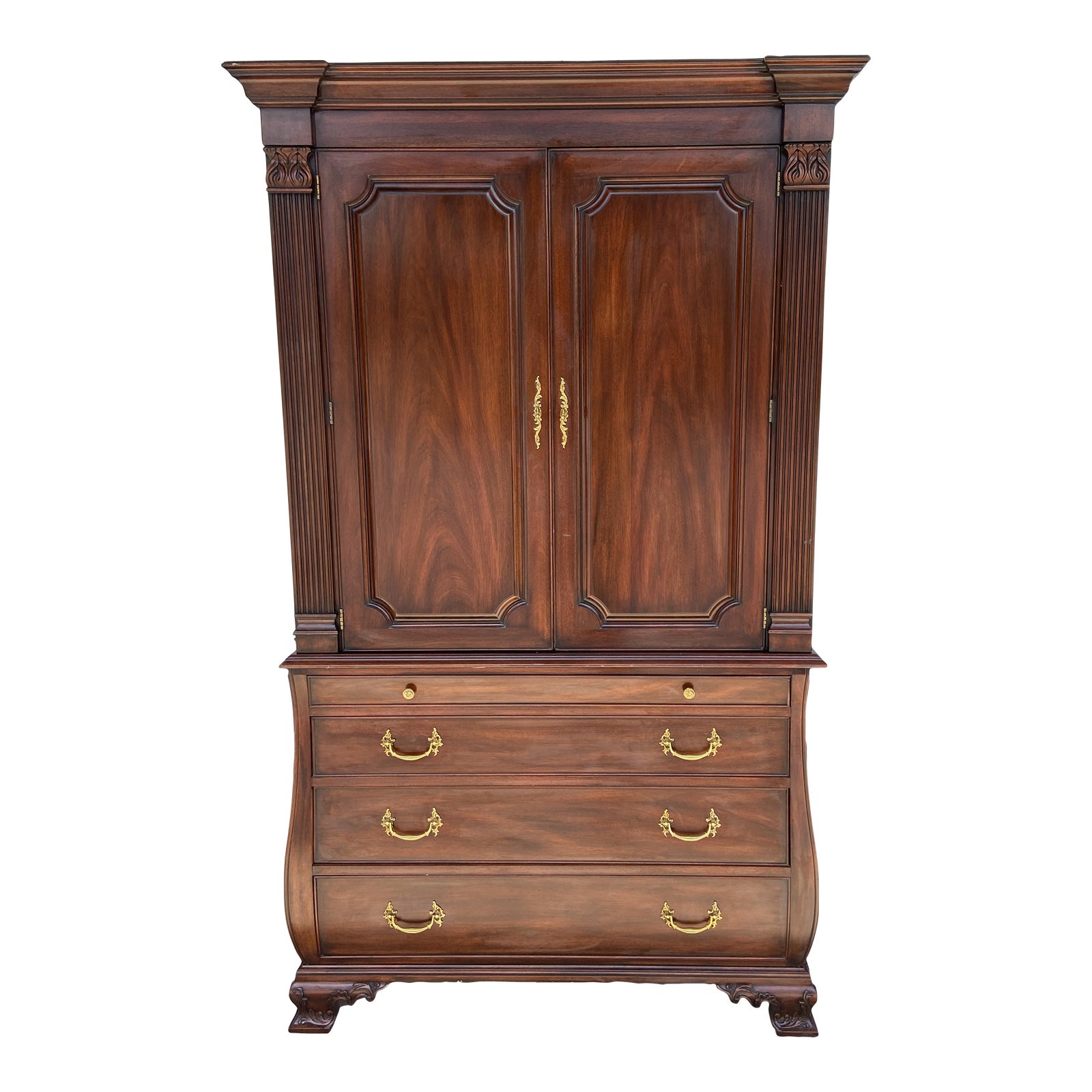 1990s Henkel Harris Mahogany Armoire No. 184 | Chairish