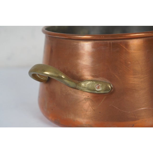 Vintage French Copper Sauce Pot Saute Pan Cookware Brass Handles | Chairish