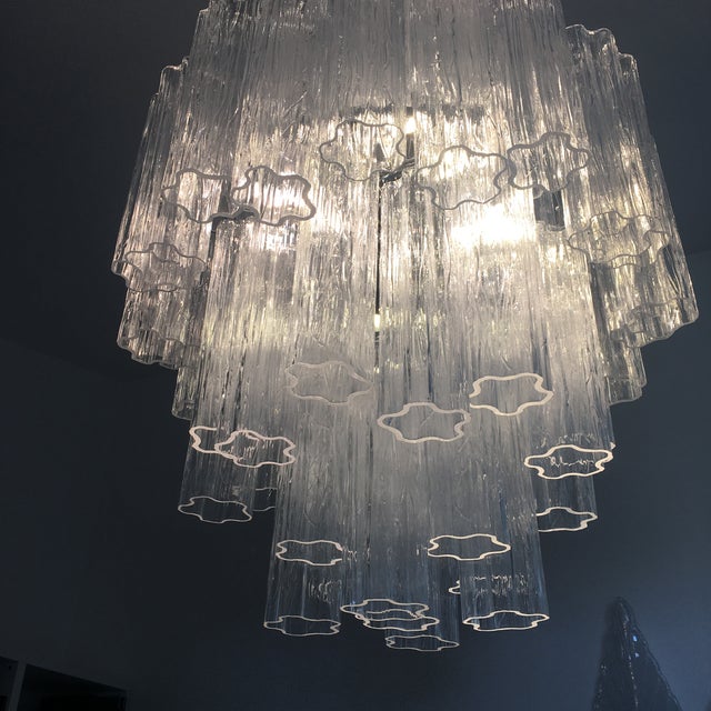 Italian Double Sputnik Murano Glass "Tronchi" Chandelier | Chairish