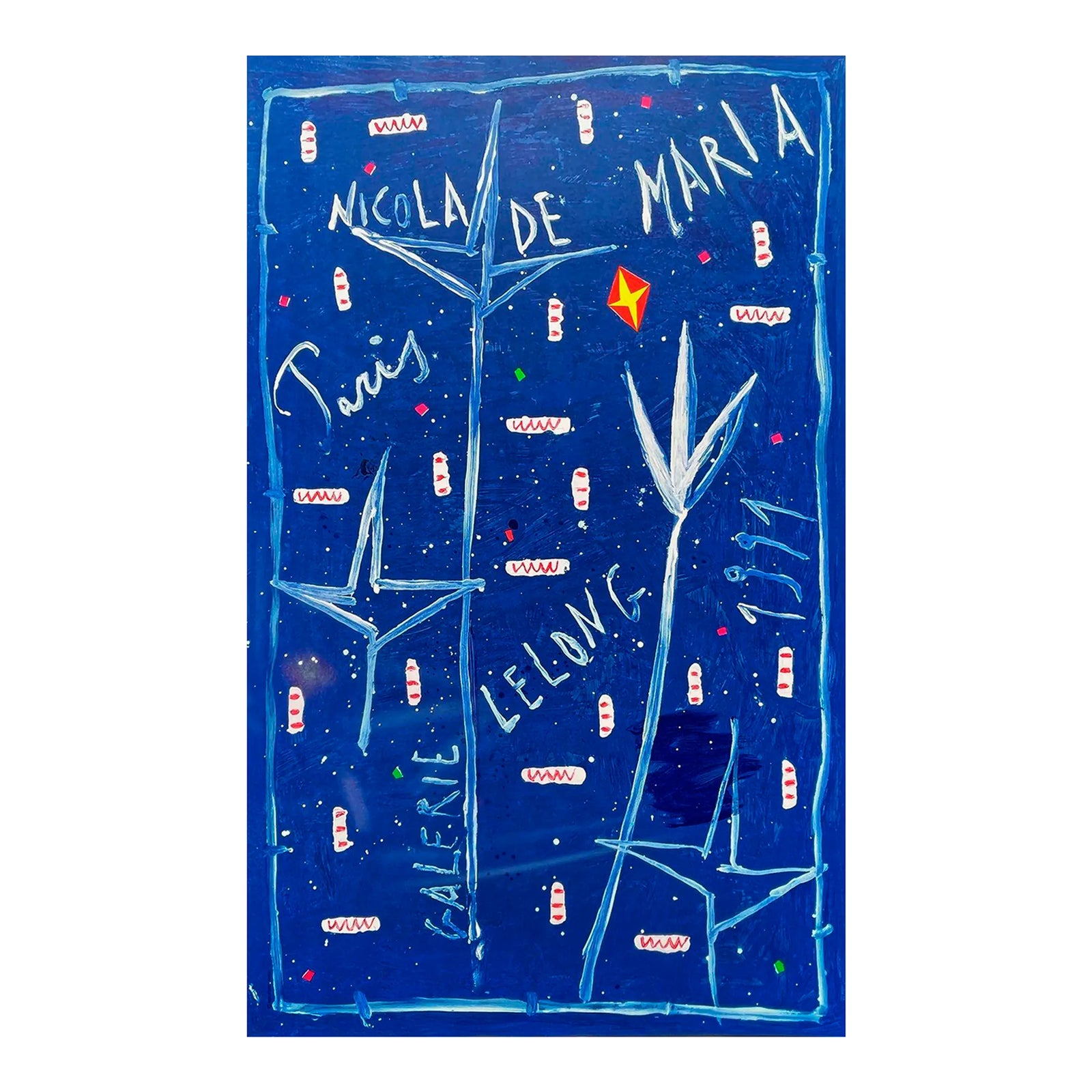 1991 Nicola De Maria Lelong Gallery Poster | Chairish
