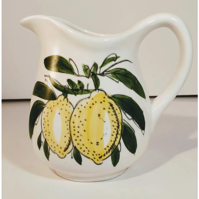 Vintage Lemon Pitcher Fruit Pottery Serveware | Chairish